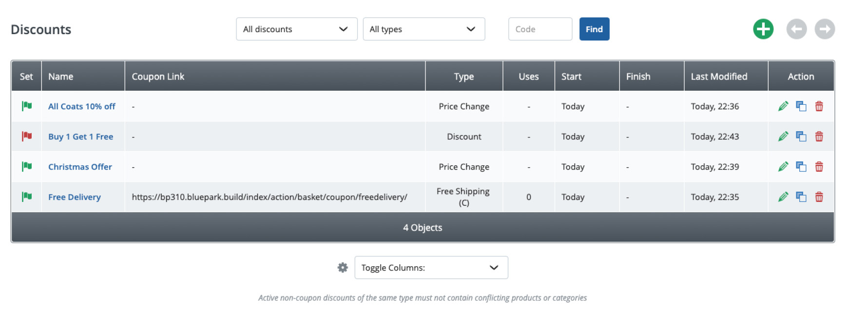 How to set up discounts - Bluepark.co.uk