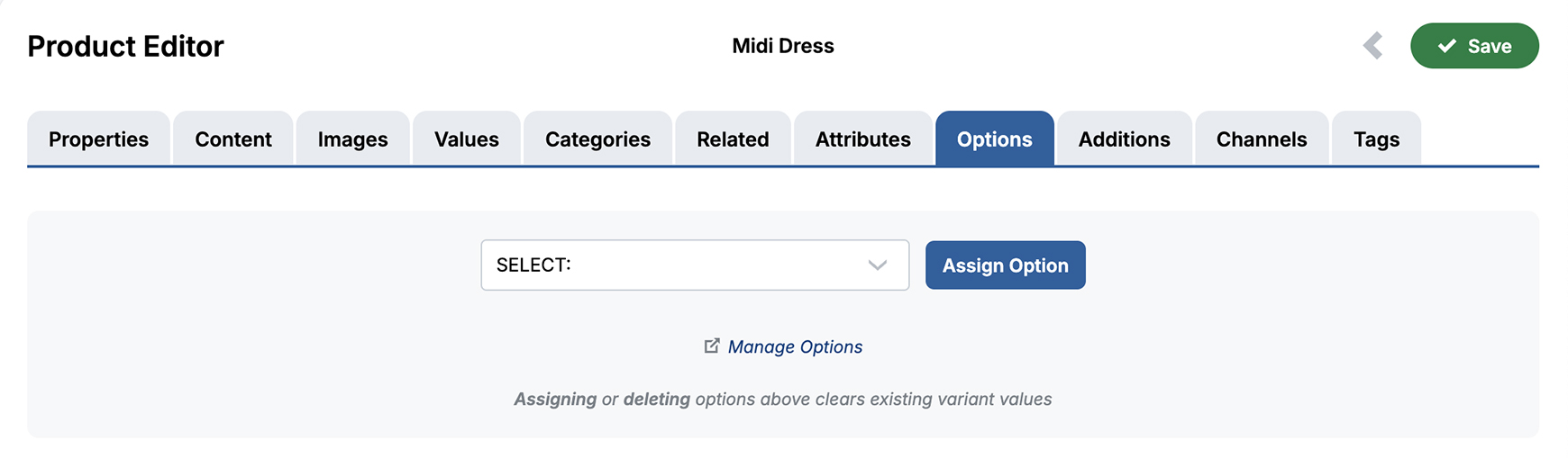 How to add product options and variants - Bluepark.co.uk