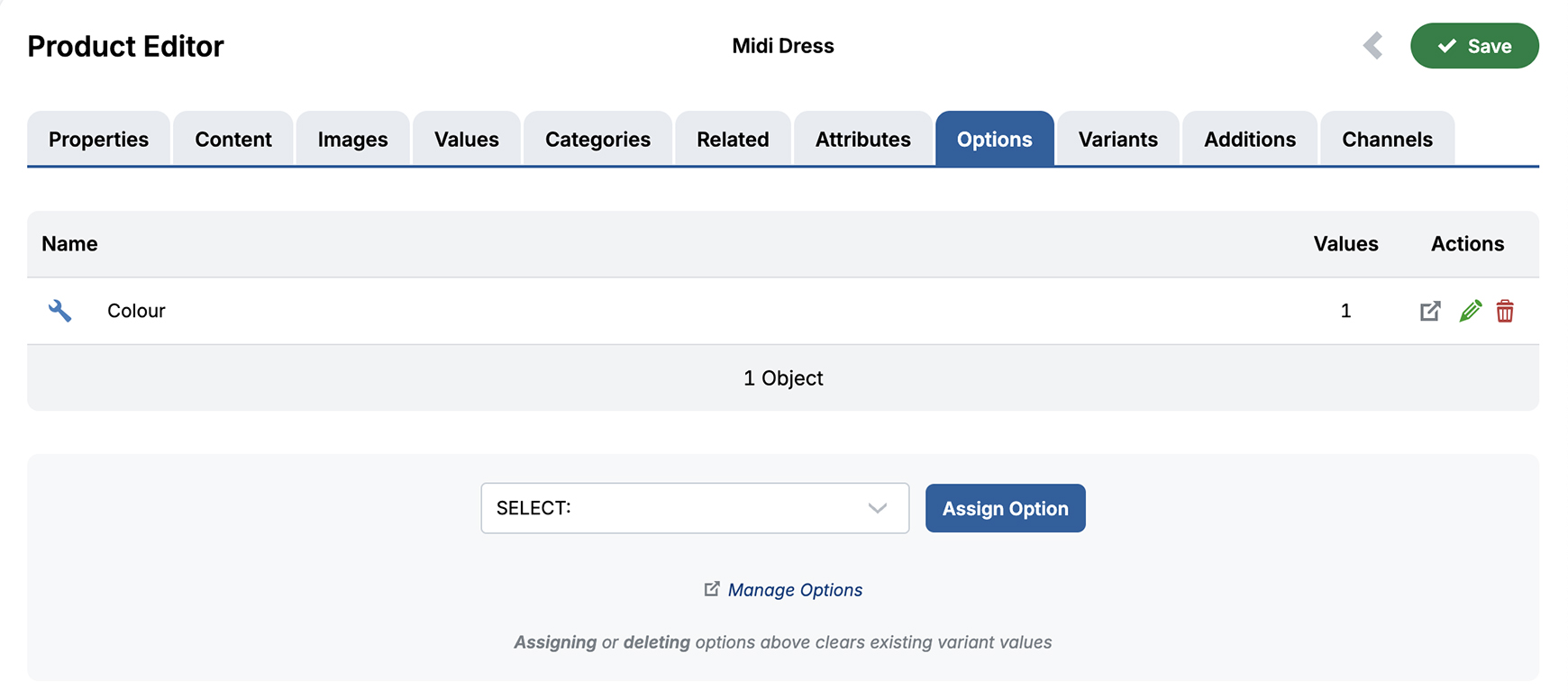 How to add product options and variants - Bluepark.co.uk