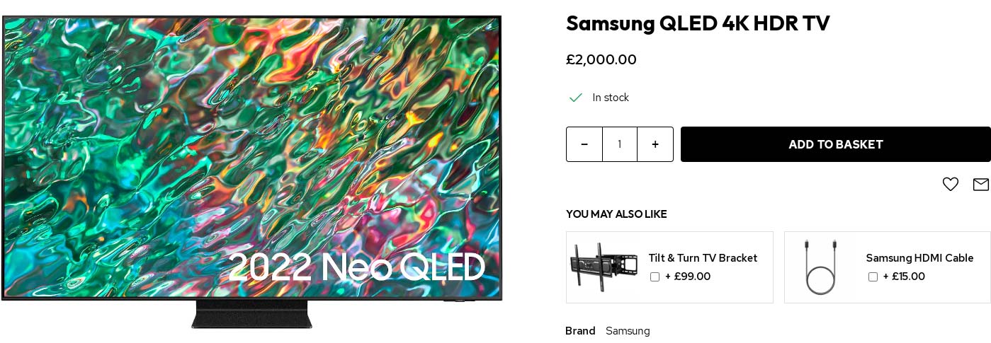 How to offer optional add-on products - Bluepark.co.uk