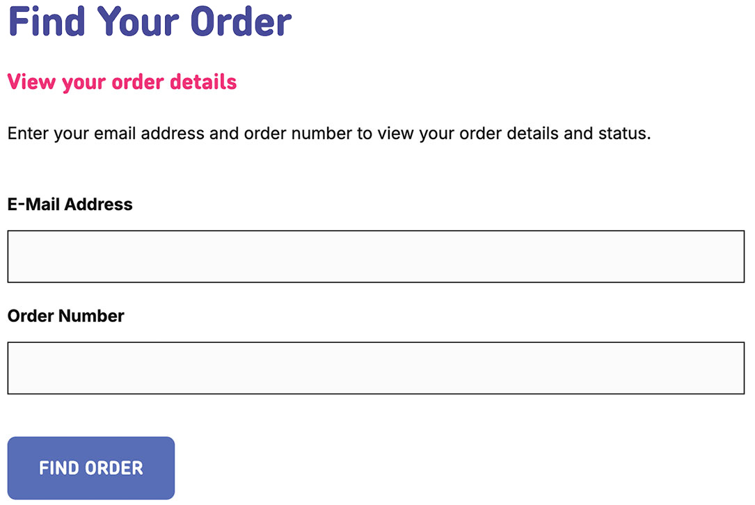 Allow customers to track the status of their order - Bluepark.co.uk