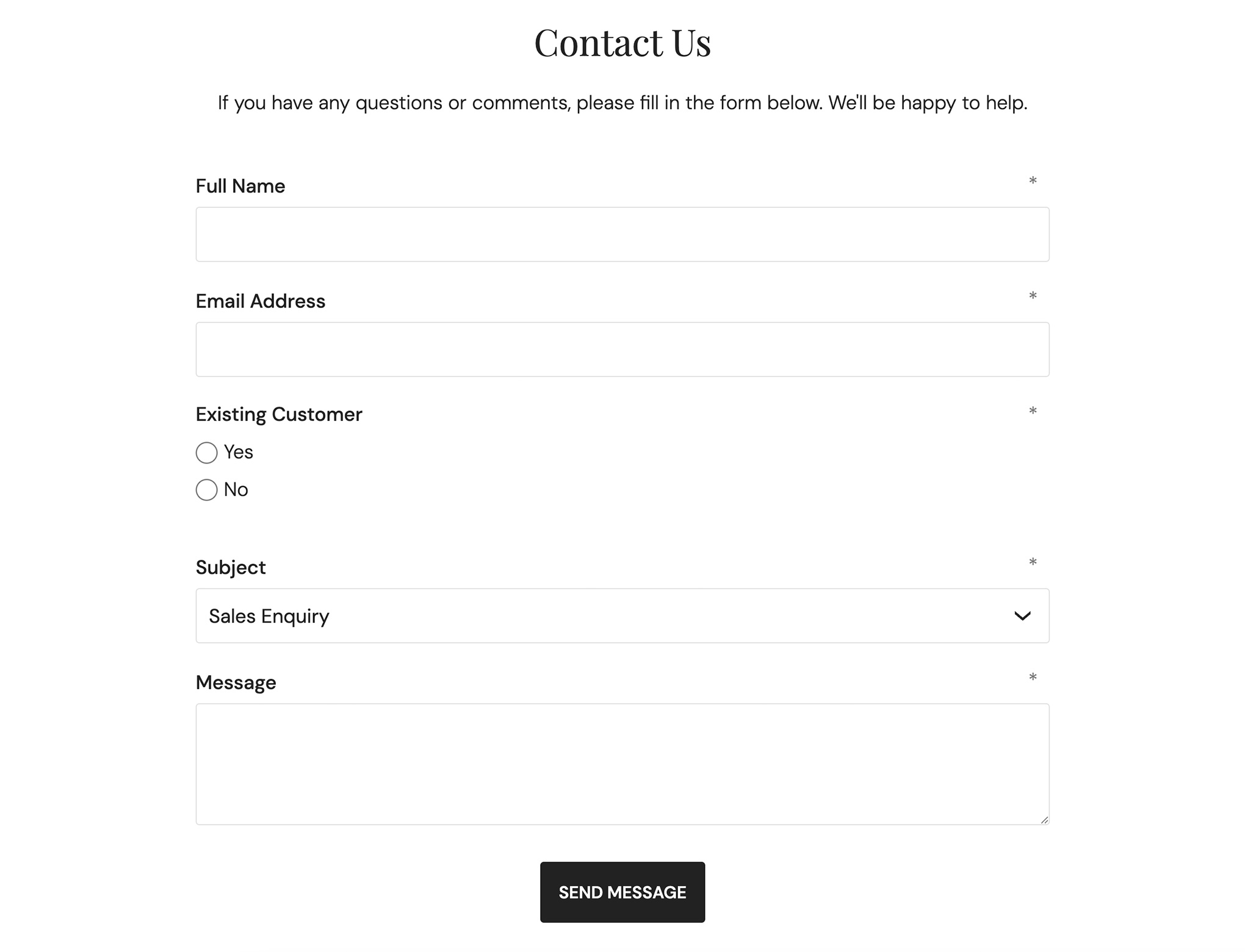 Create custom forms for your online store - Bluepark.co.uk